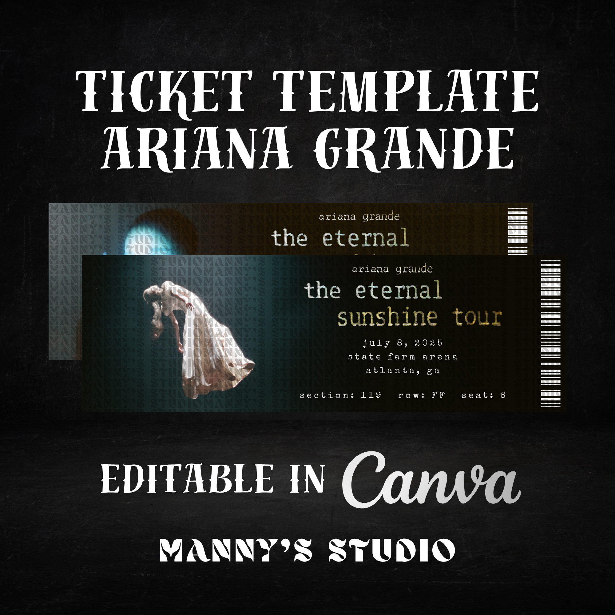 Customizable Ticket Template – Manny's Studio